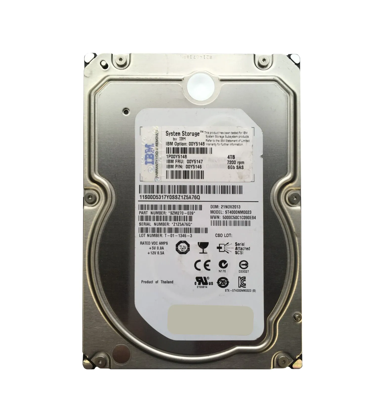Shop IBM 00Y5148 4TB 7200RPM SAS 6Gb/s 3.5-in Hard Drive
