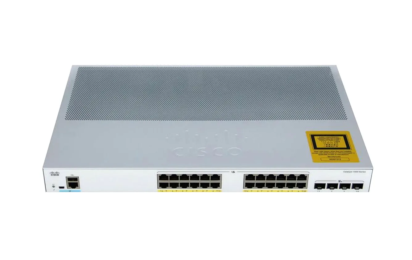 Cisco - C1000-24P-4X-L-RF 1000 Catalyst PoE+ 24-Ports Switch 1GbE