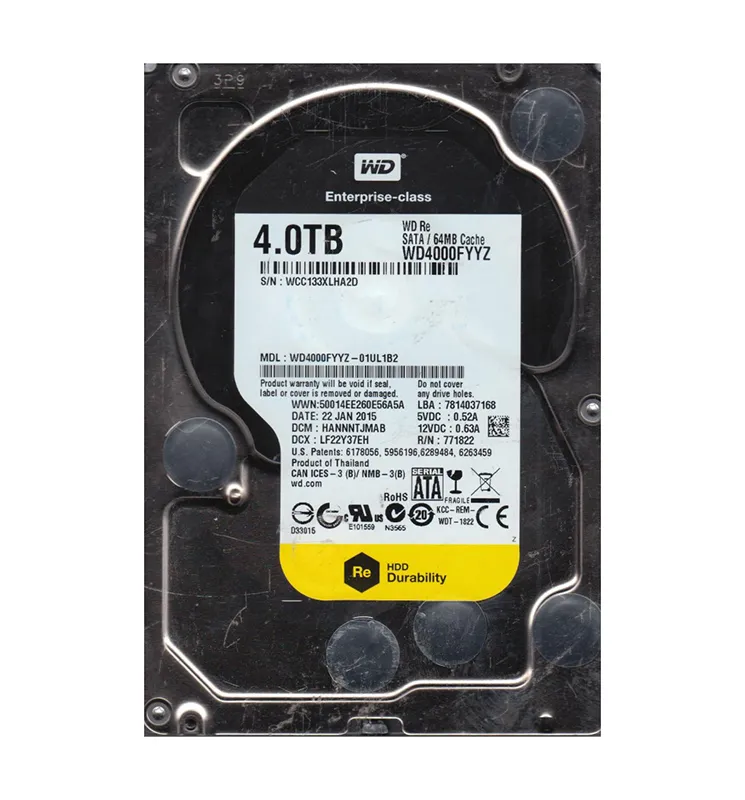 Shop Western Digital WD4000FYYZ-01UL1B2 4TB 7200RPM SATA 6Gb/s 3.5-in HDD
